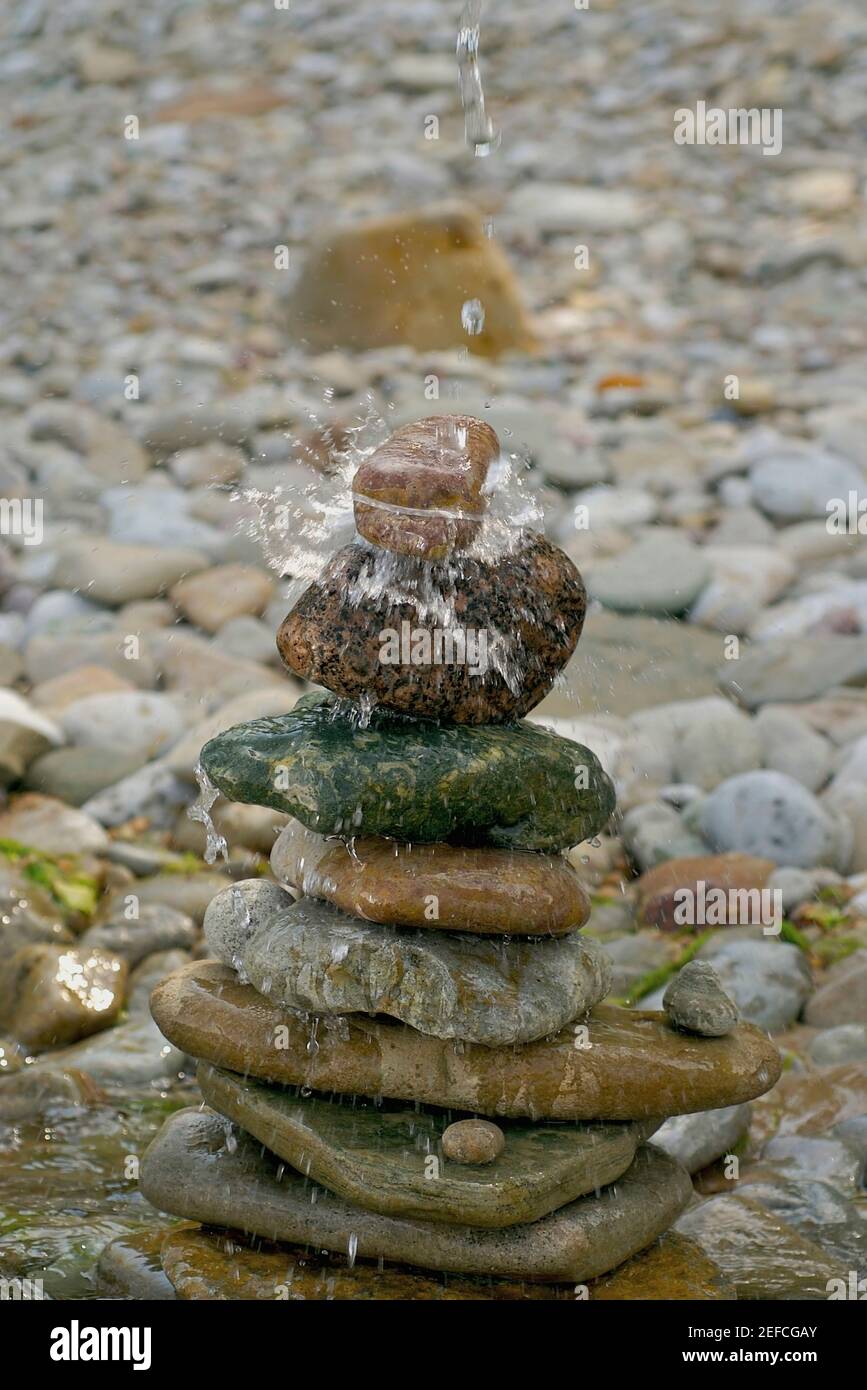 Water falling on rocks Stock Photo - Alamy