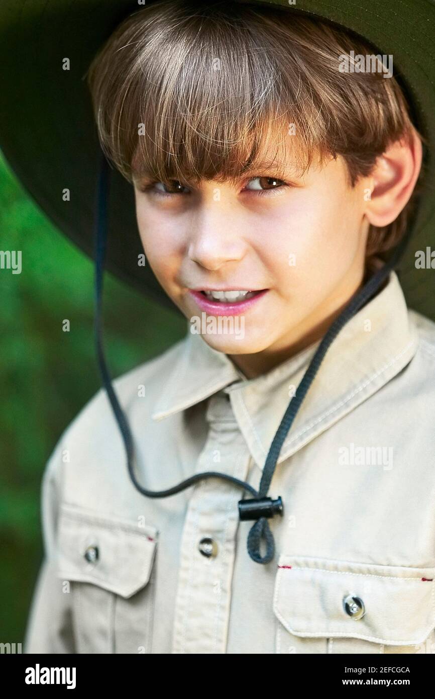 Portrait of a boy wearing a hat Stock Photo - Alamy