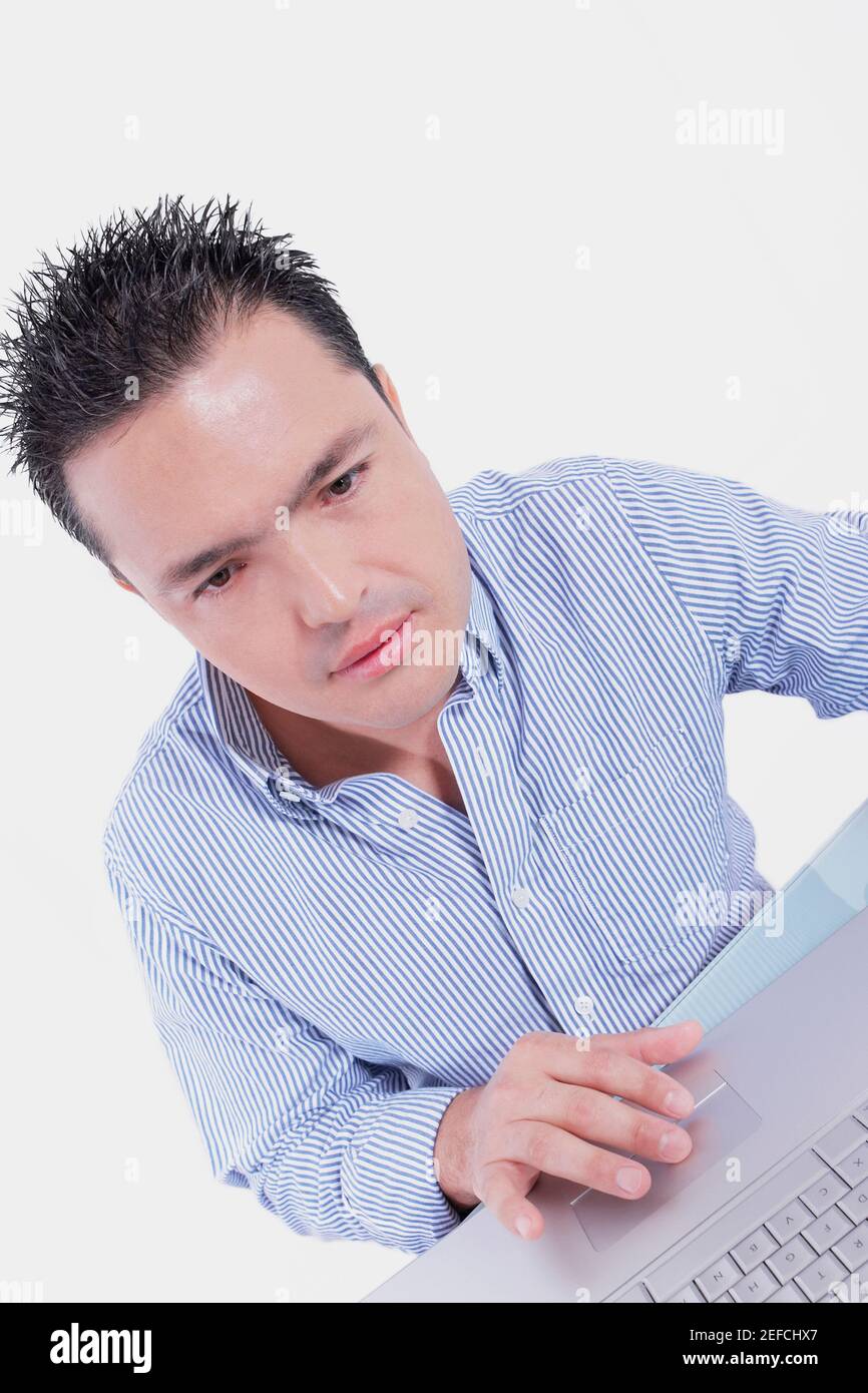 Middle aged black man using laptop hi-res stock photography and images ...