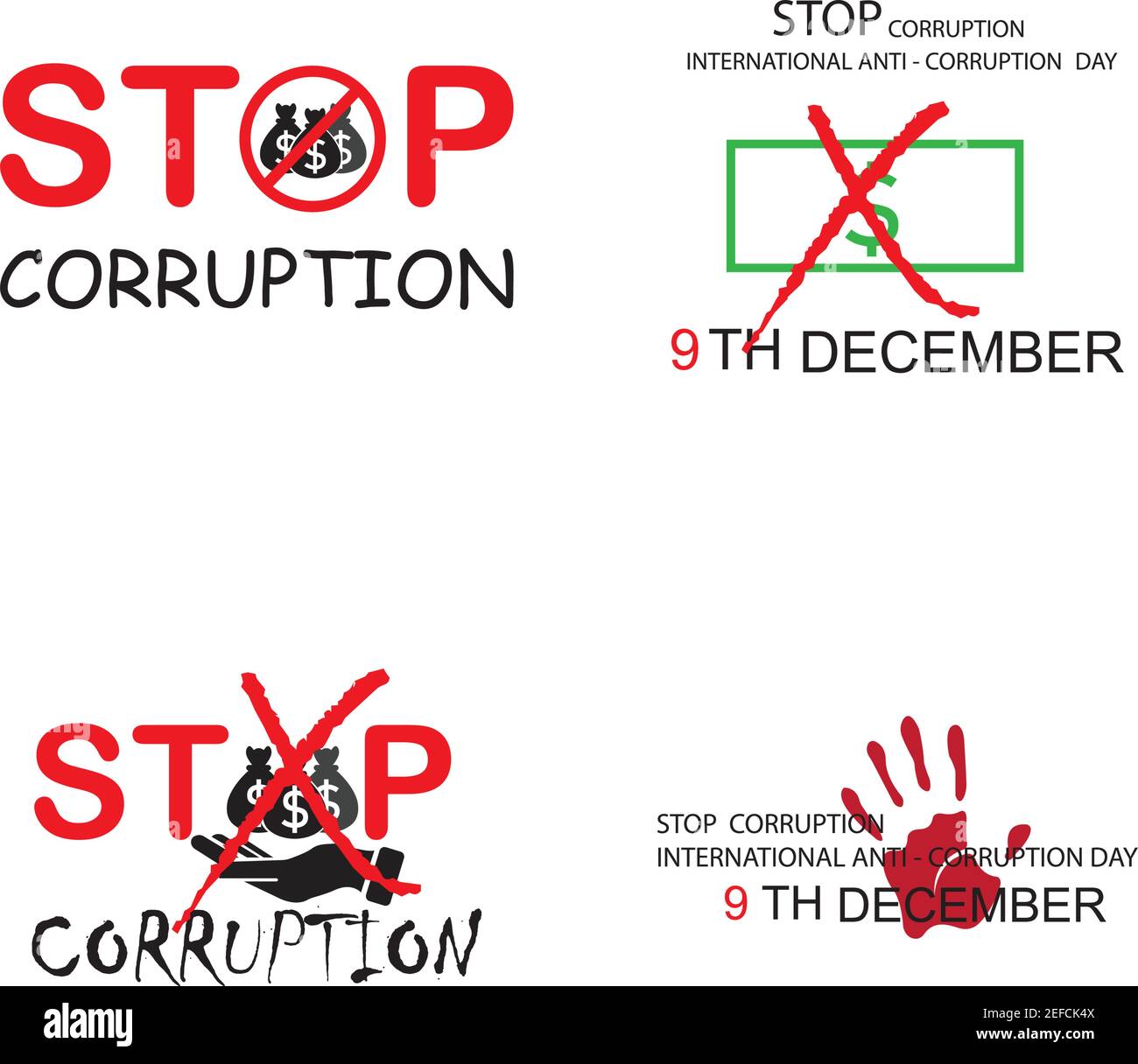Stop Corruption and International Anti-Corruption Day Stock Vector ...