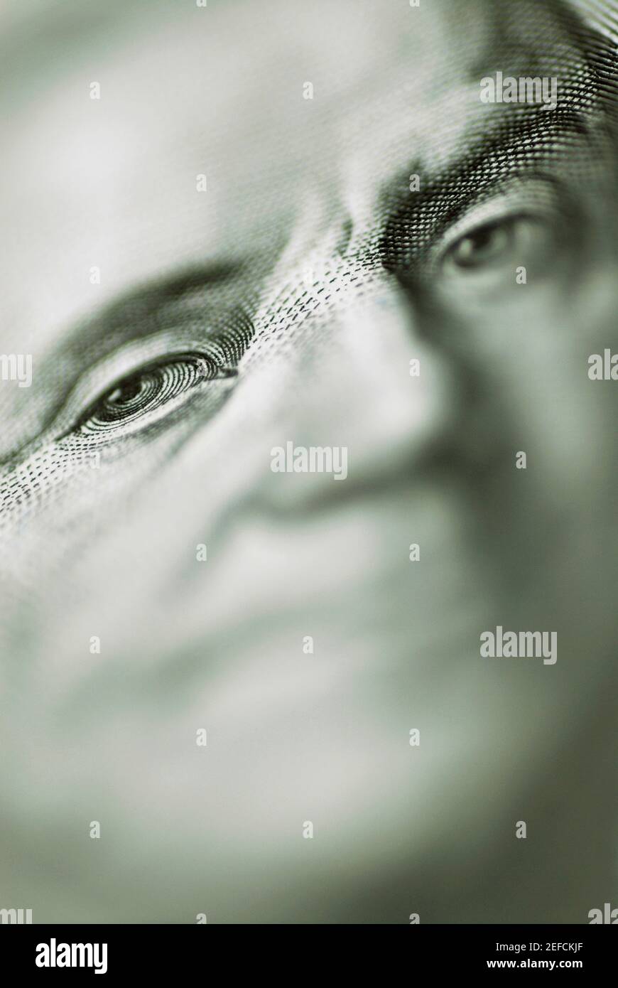 Close up of Benjamin Franklin on a currency note Stock Photo - Alamy