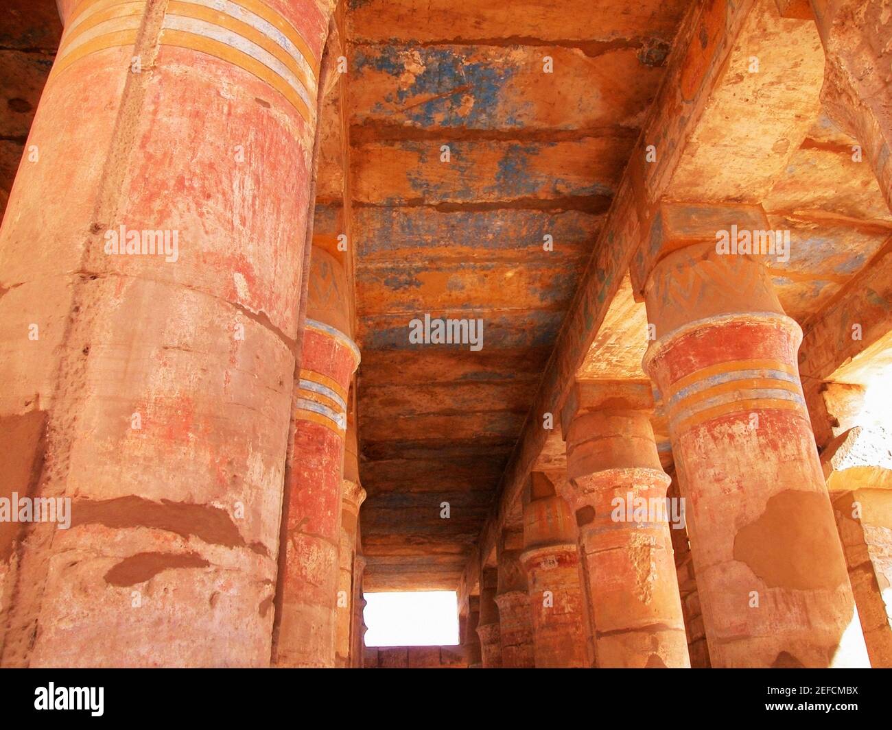 Columns supporting the roof of a temple, Temples Of Karnak, Luxor ...