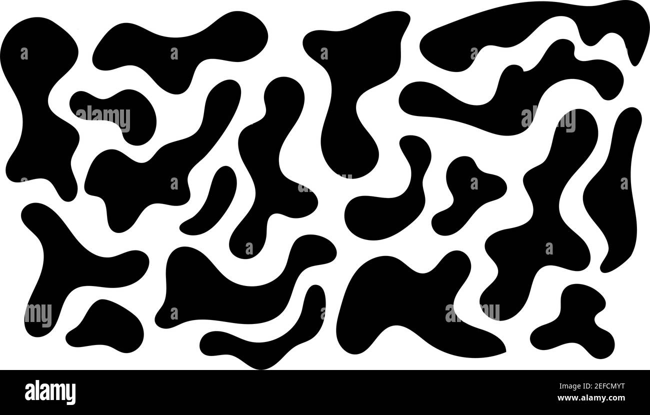 Irregular blob, set of abstract organic shapes. Abstract irregular random blobs. Simple liquid ...