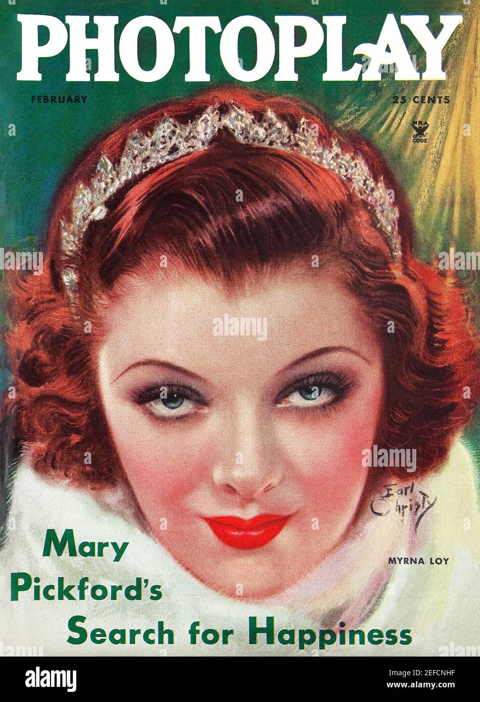 MYRNA LOY (1905-1993) American film actress on the cover of Photoplay ...