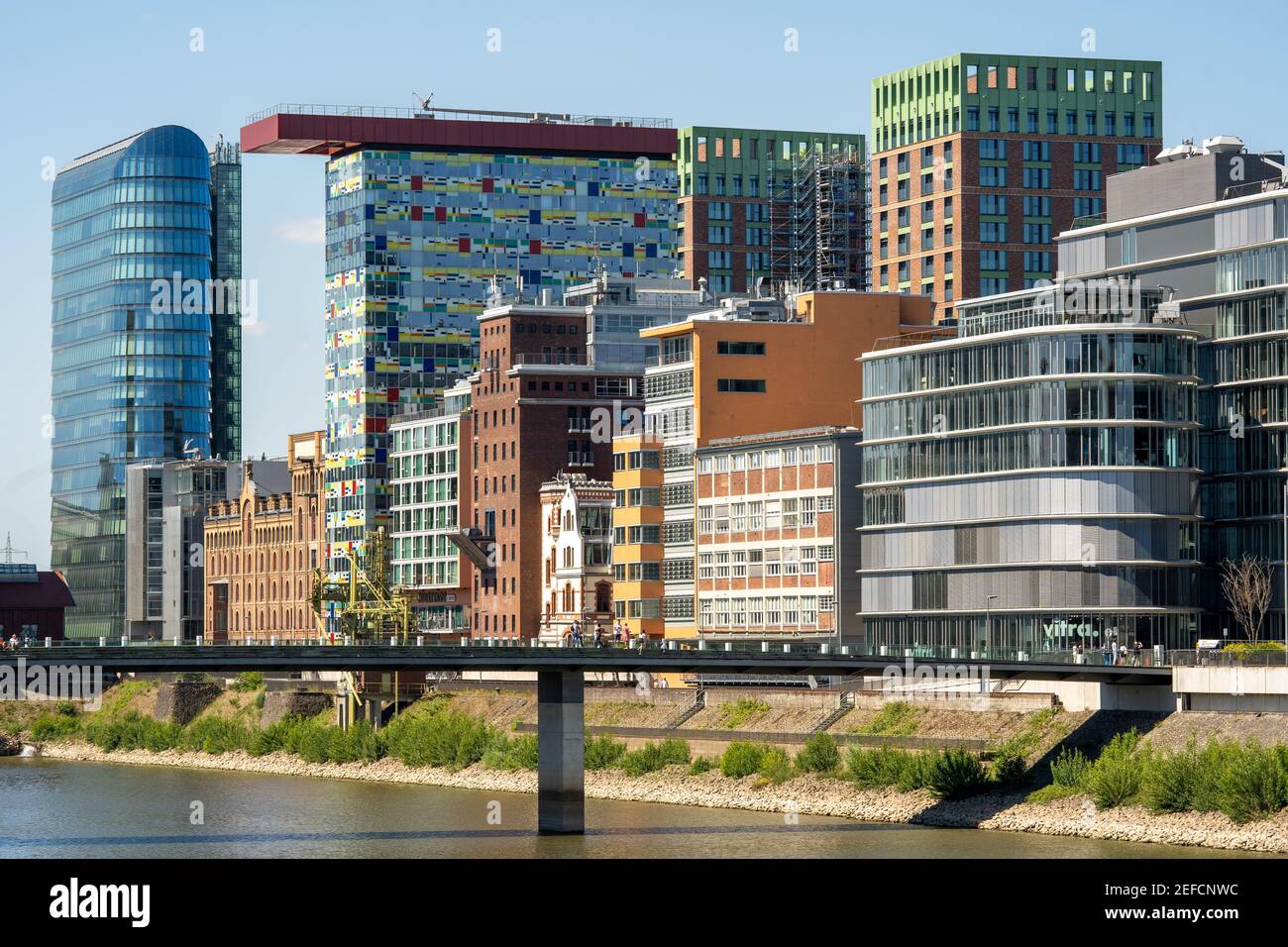 Vertical view of the Rhine promenade in Dusseldorf Stock Photo - Alamy