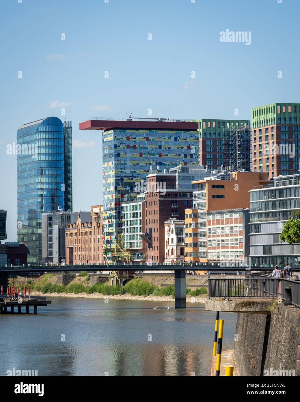 Vertical view of the Rhine promenade in Dusseldorf Stock Photo - Alamy