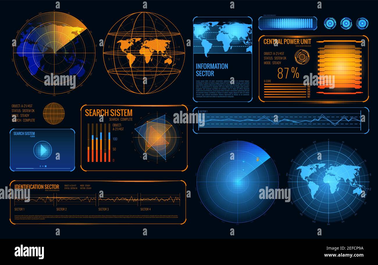 Radar control panel Stock Vector Images - Alamy