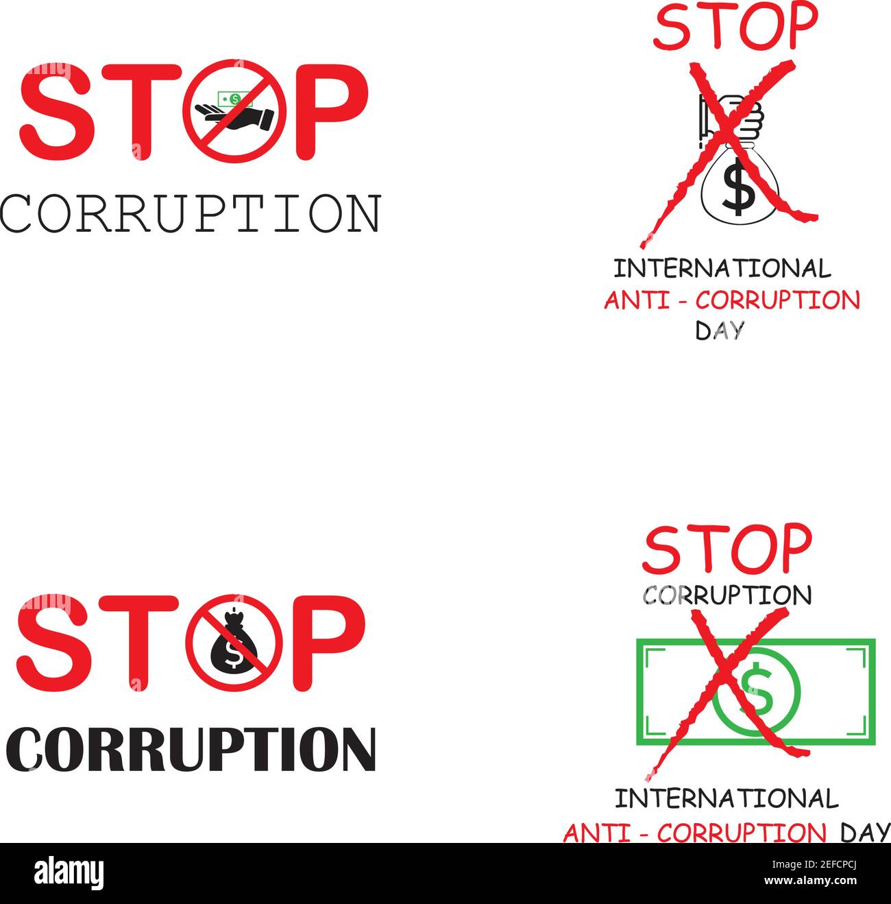 Stop Corruption and International Anti-Corruption Day Stock Vector ...