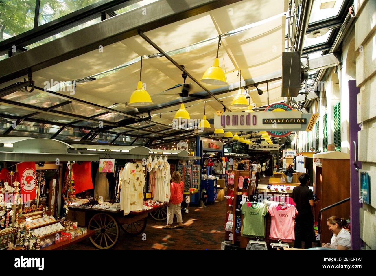 Group of people in a market, Boston, Massachusetts, USA Stock Photo - Alamy
