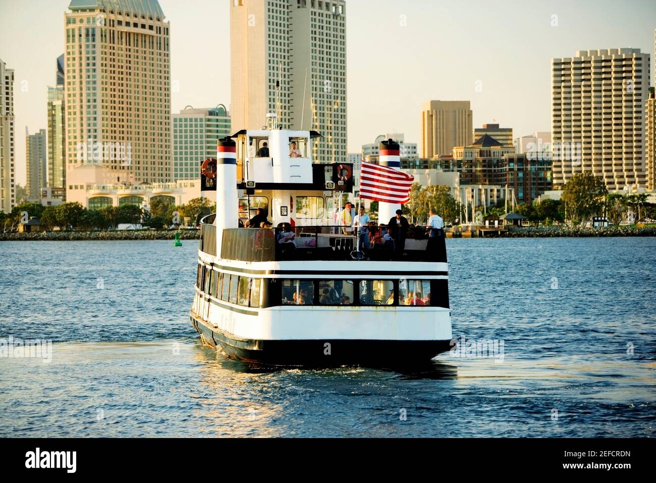 Rear view of a ferry boat, San Diego Bay, San Diego, California, USA ...