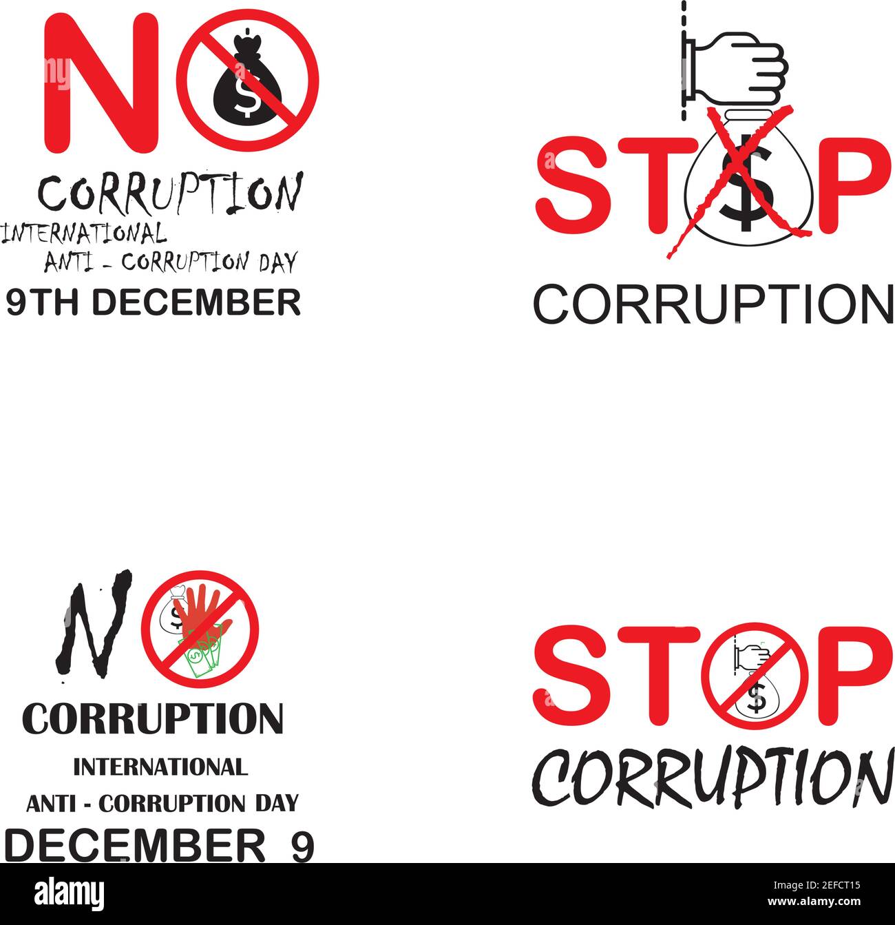 Stop Corruption and International Anti-Corruption Day Stock Vector ...