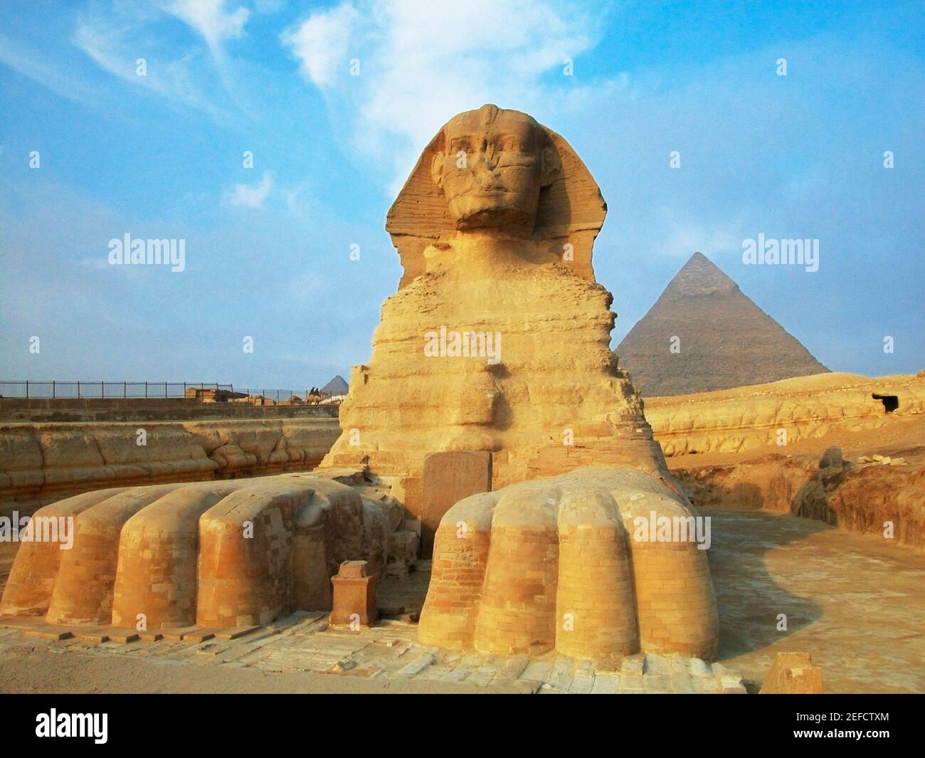 Sphinx in front of pyramids, Giza, Cairo, Egypt Stock Photo - Alamy