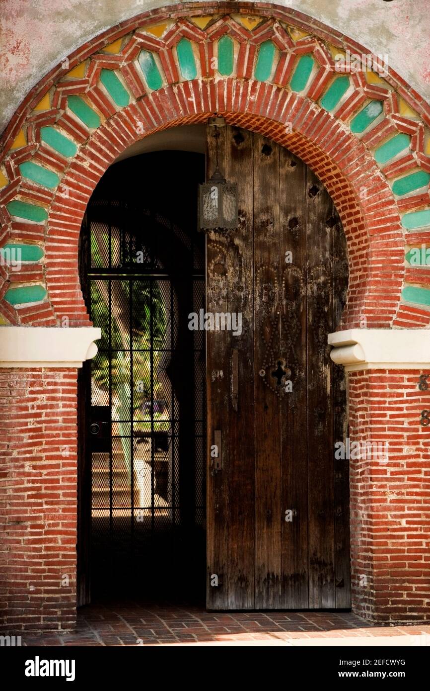Facade of a building, Patio Del Moro Entrance, Los Angeles, California ...