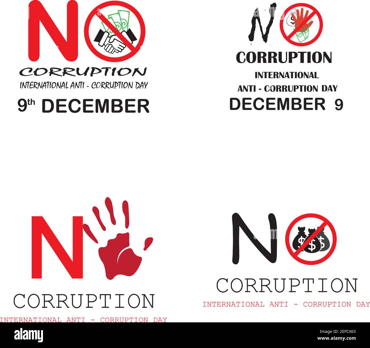 Stop Corruption and International Anti-Corruption Day Stock Vector ...