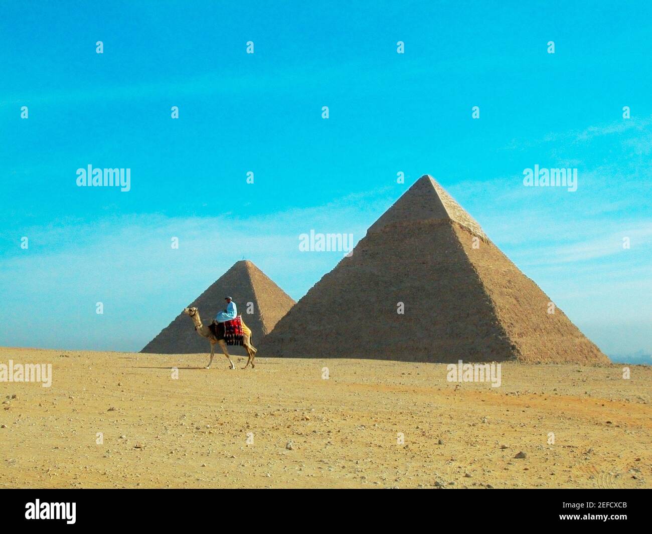 Pyramids on a landscape, Giza Pyramids, Giza, Cairo, Egypt Stock Photo ...