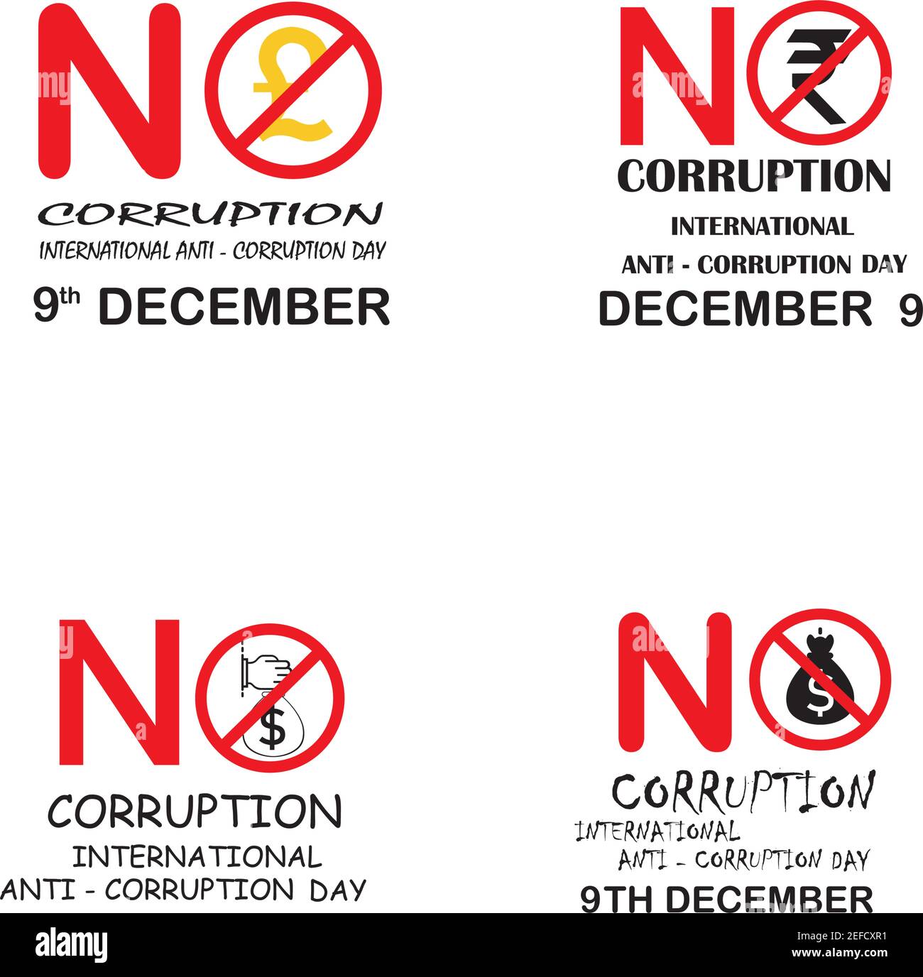 Stop Corruption and International Anti-Corruption Day Stock Vector ...