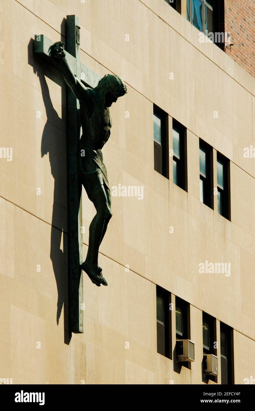 Crucifix on the wall of a building, Boston, Massachusetts, USA Stock ...