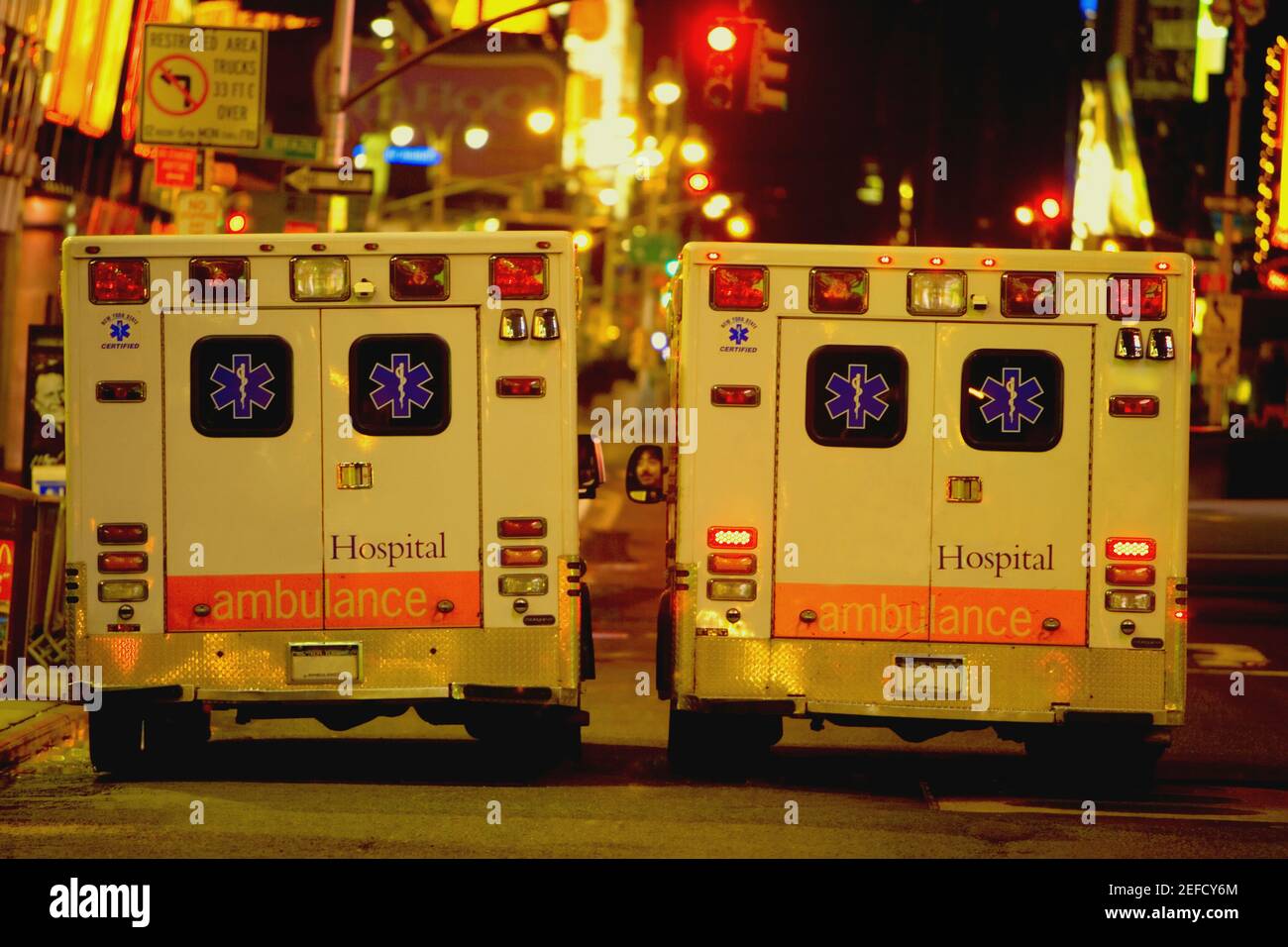 Two ambulances on the road Stock Photo - Alamy