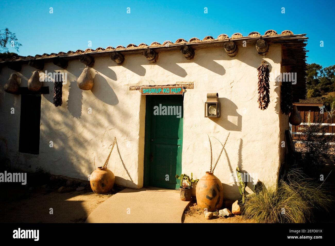 Facade of the Shumup Ko Hup House in Old Town San Diego, San Diego ...