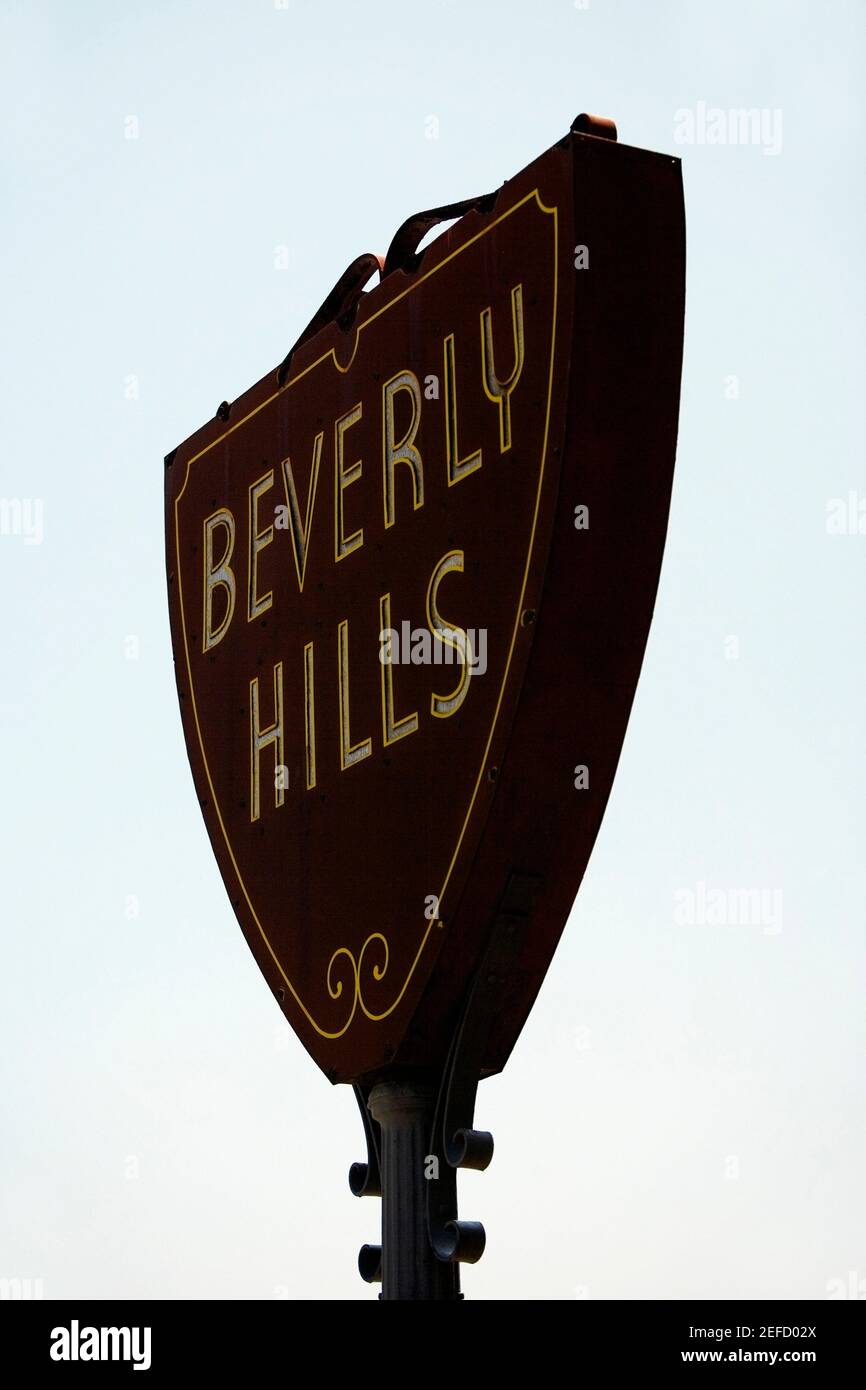 Low angle view of a Beverly Hills Sign, Los Angeles, California, USA ...