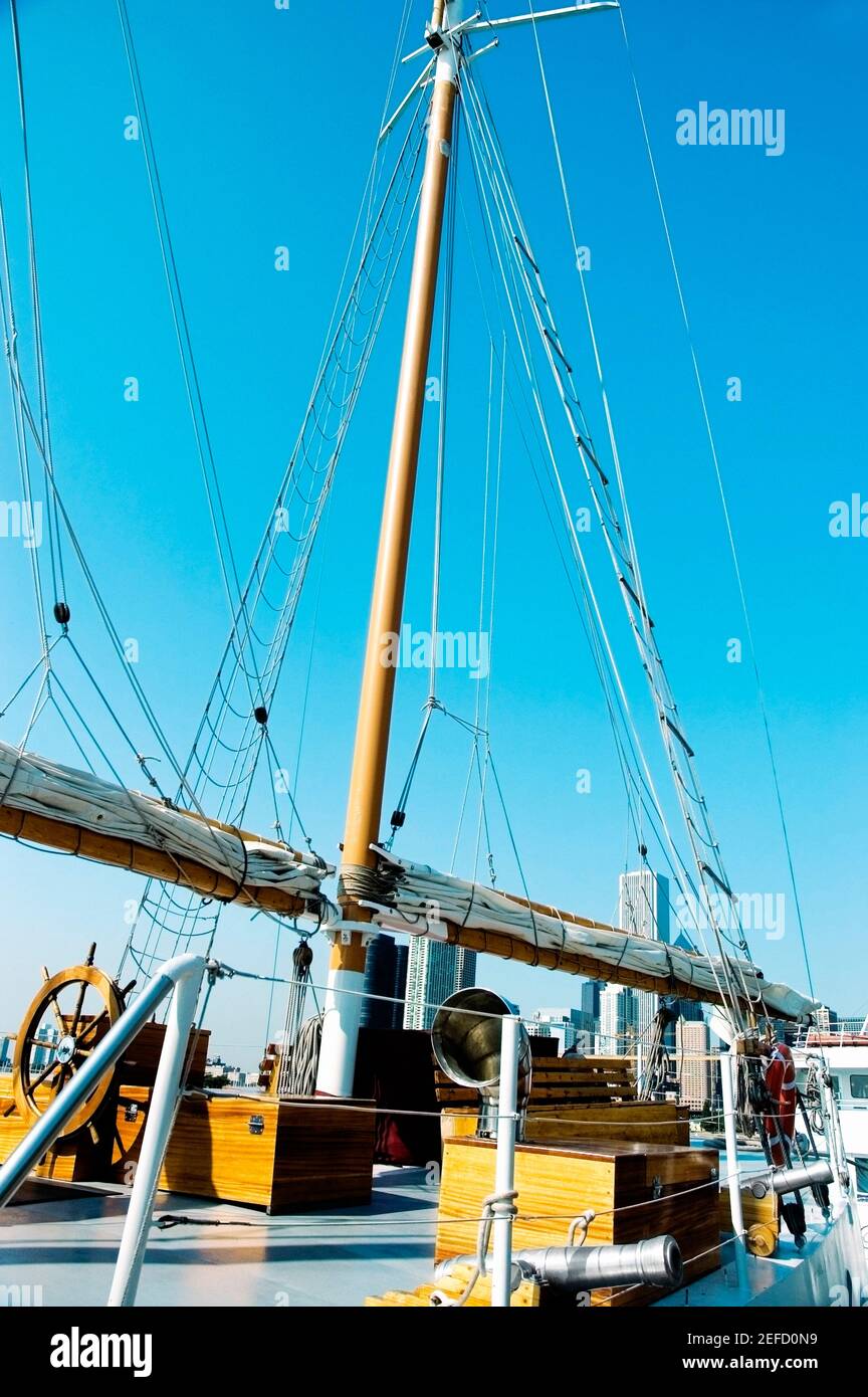 Low angle view of the mast of a yacht Stock Photo - Alamy