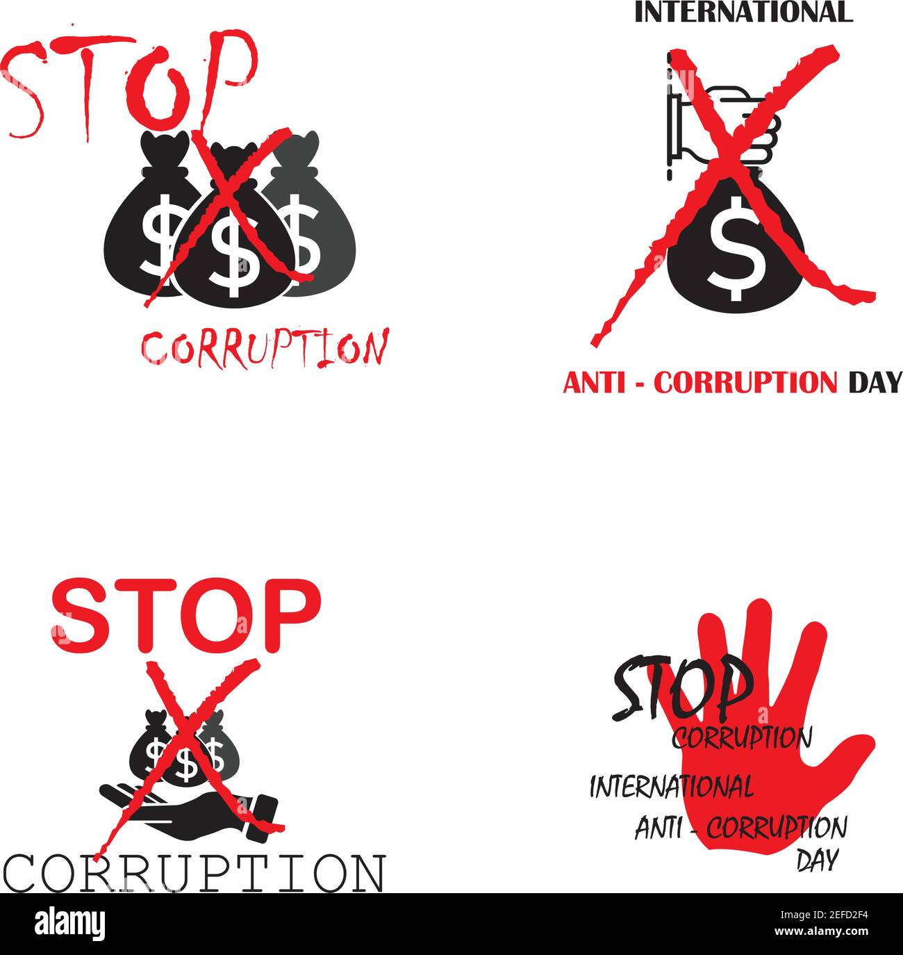 Stop Corruption and International Anti-Corruption Day Stock Vector ...