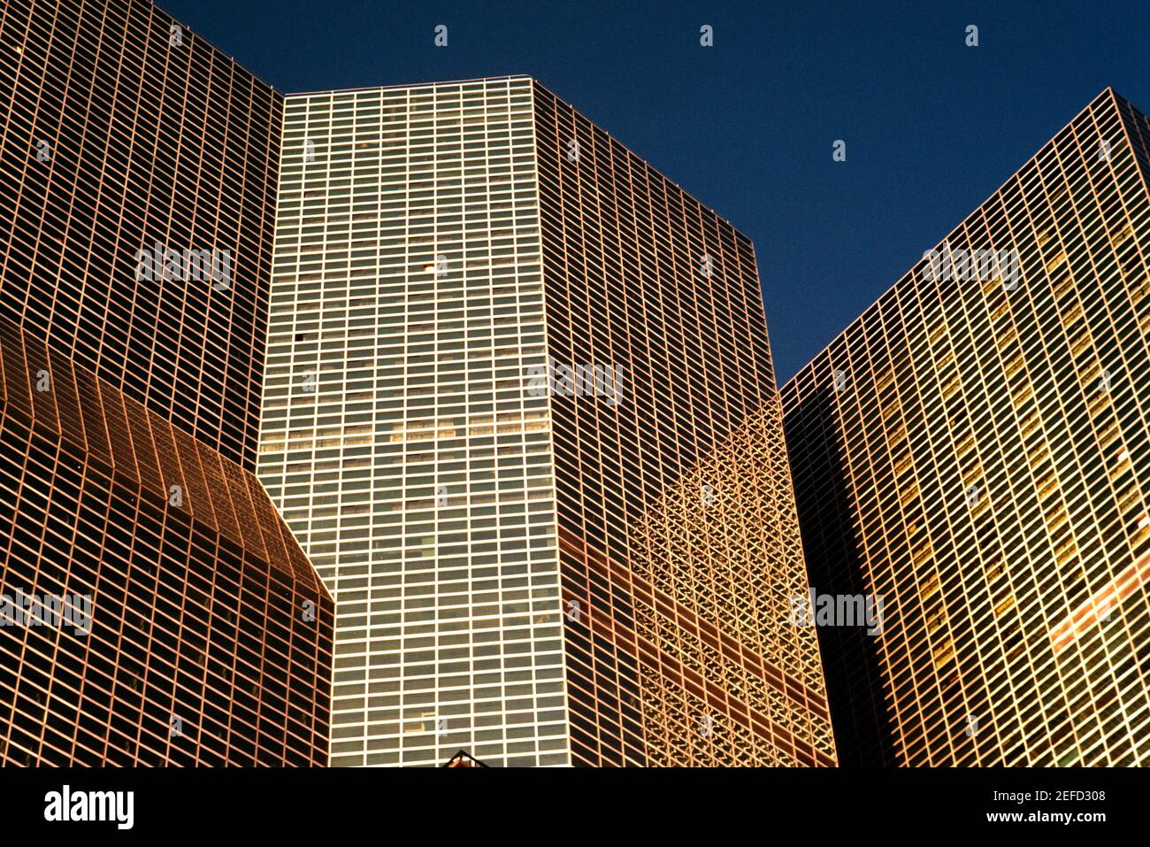 Closeup of Massive office buildings from the United Nations in New York ...