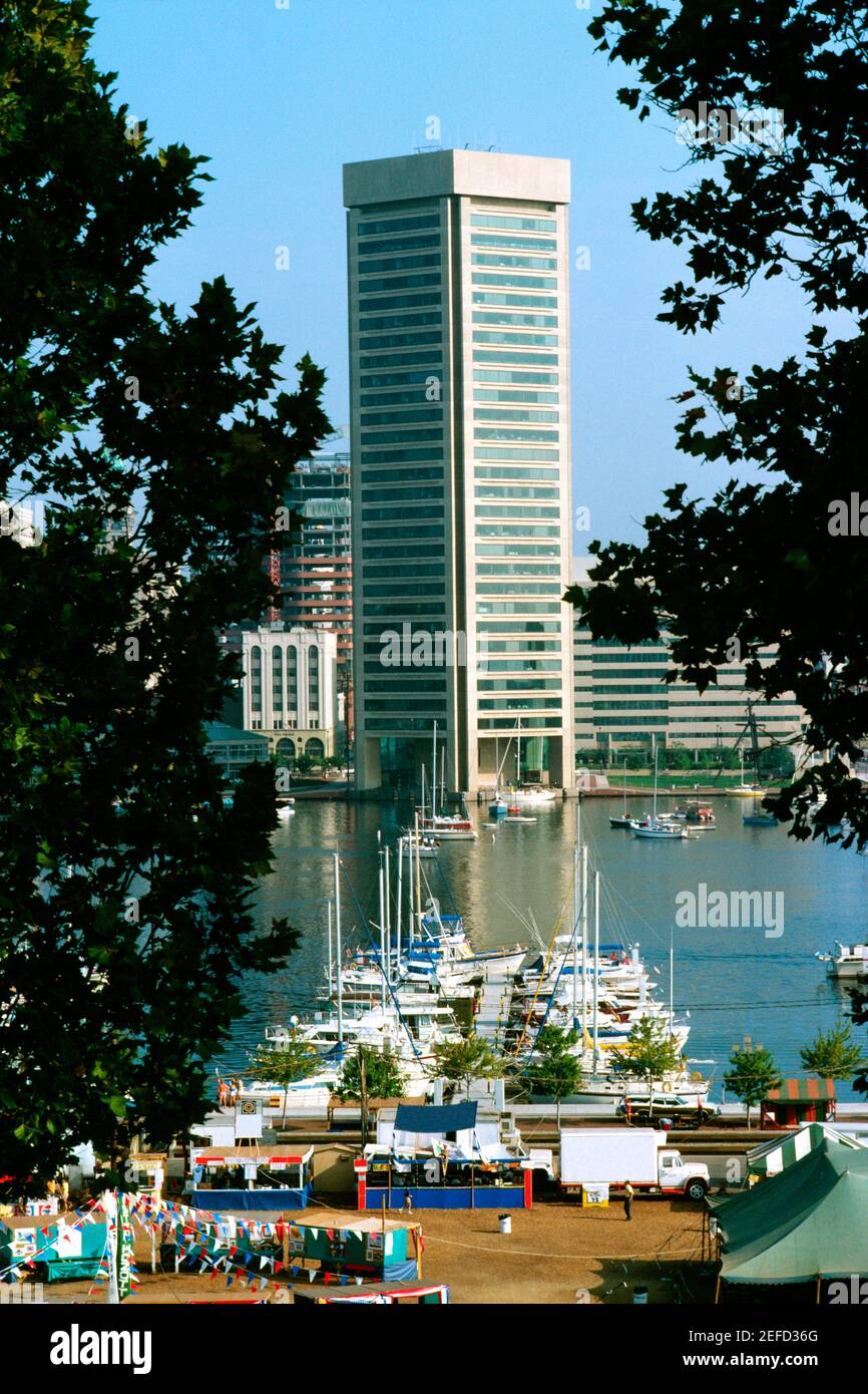 Baltimore harbor and World Trade Center in the background, Maryland ...