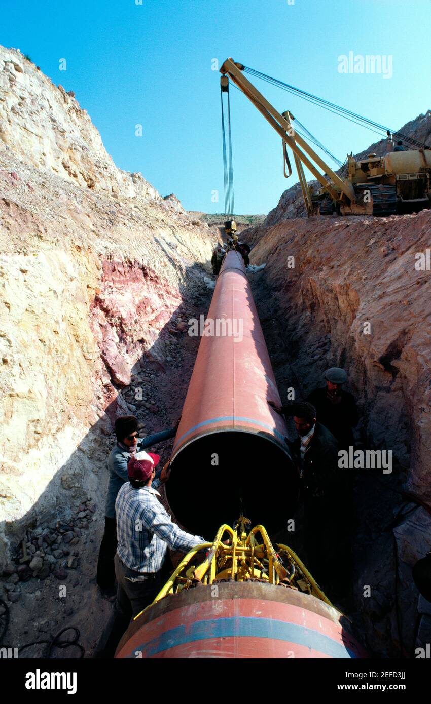 Laying 48 inch pipe in Jordan , between Jordan river and Amman Stock ...