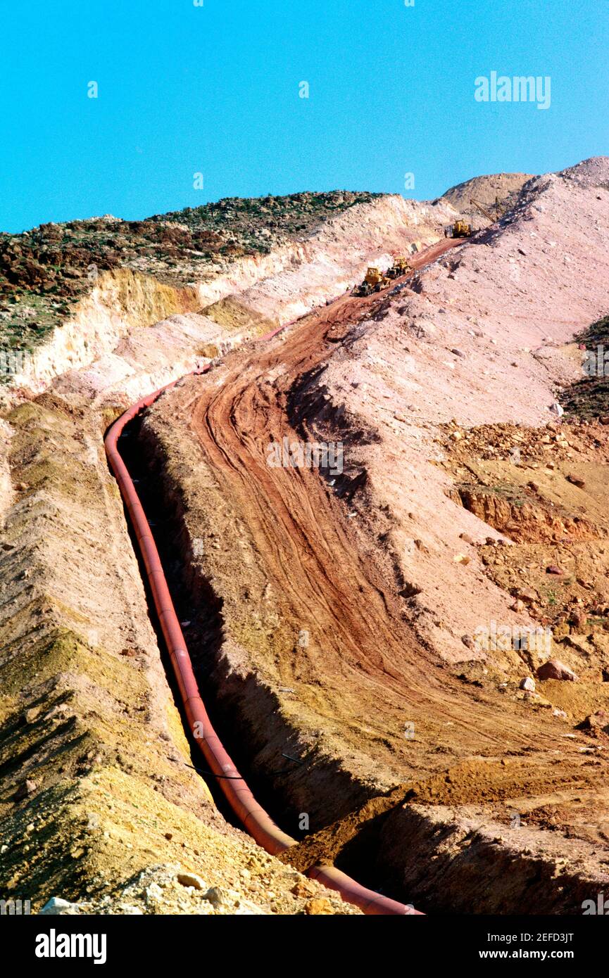 Laying 48 inch pipe in Jordan, between Jordan river and Amman Stock ...