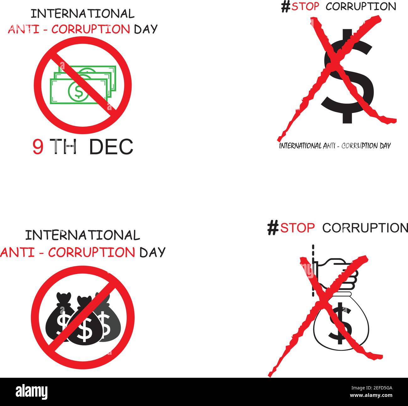 Stop Corruption and International Anti-Corruption Day Stock Vector ...