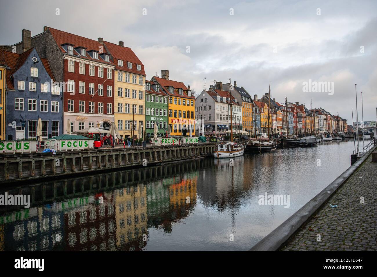 Nyhavn district is one of the most famous landmarks in Denmark, with ...