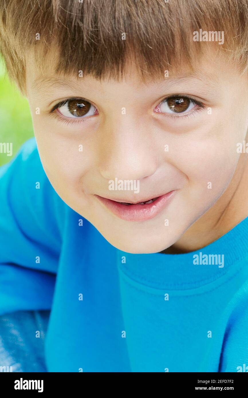 Portrait of a boy smiling Stock Photo - Alamy