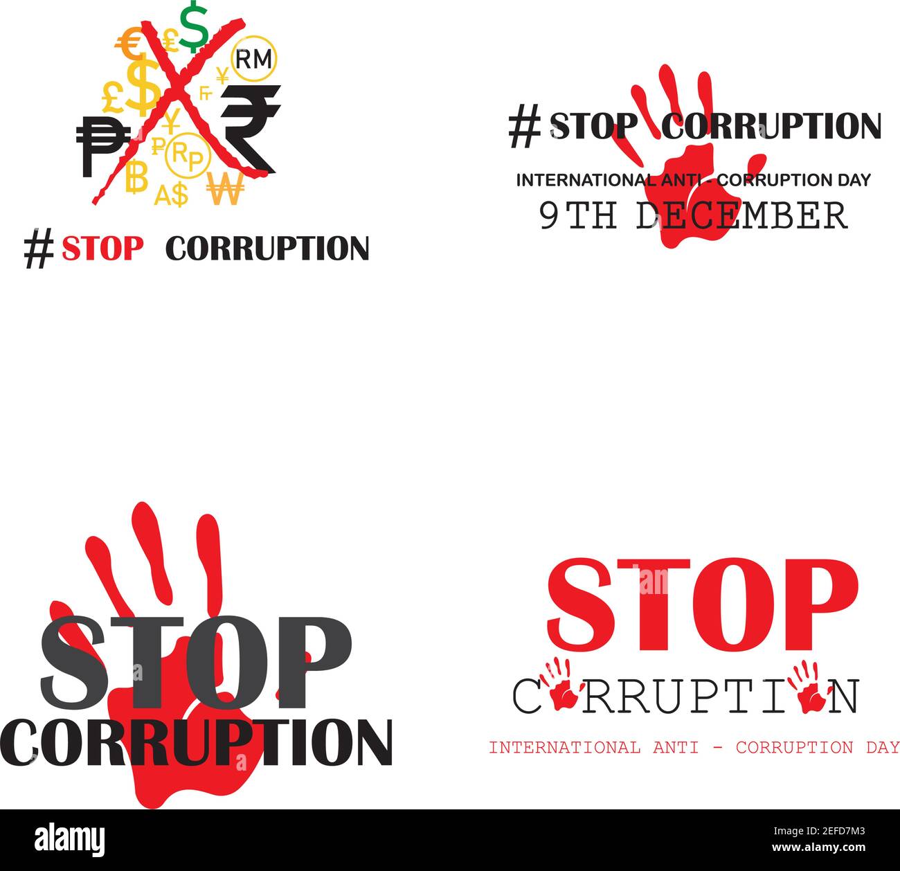 Stop Corruption and International Anti-Corruption Day Stock Vector ...