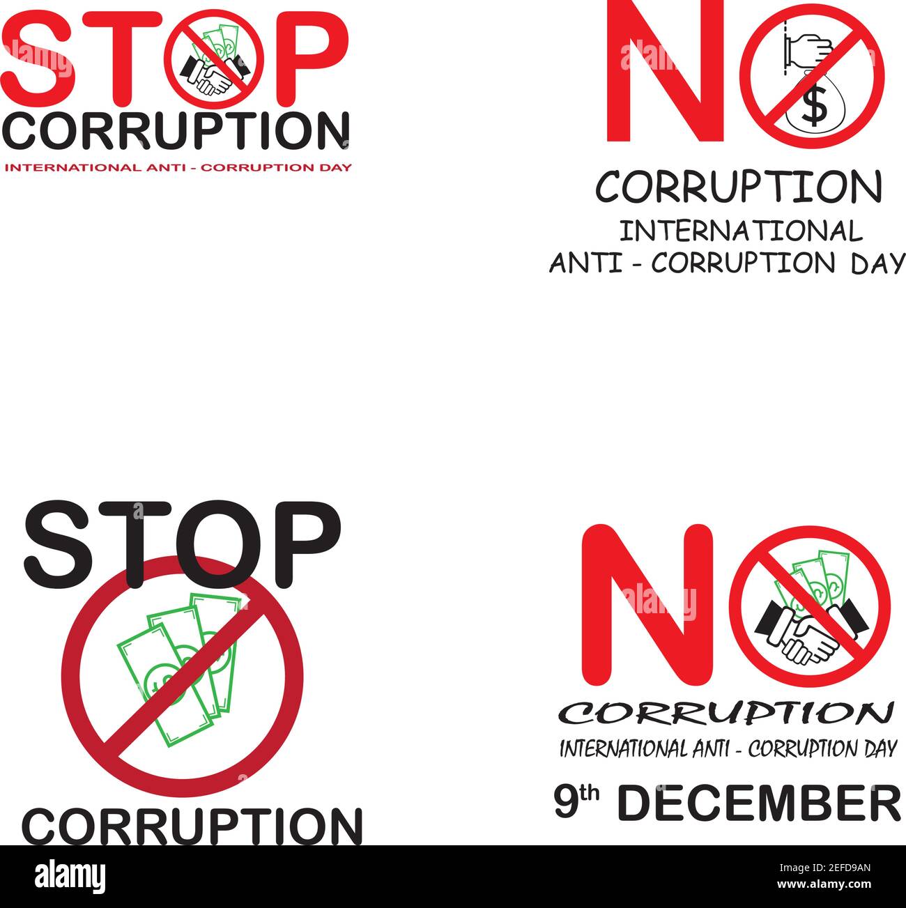 Stop Corruption and International Anti-Corruption Day Stock Vector ...