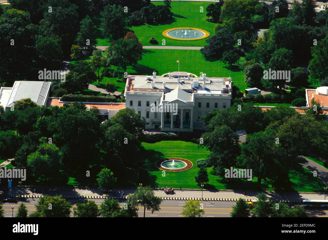 Aerial view of a government building, White House, Washington DC, USA ...