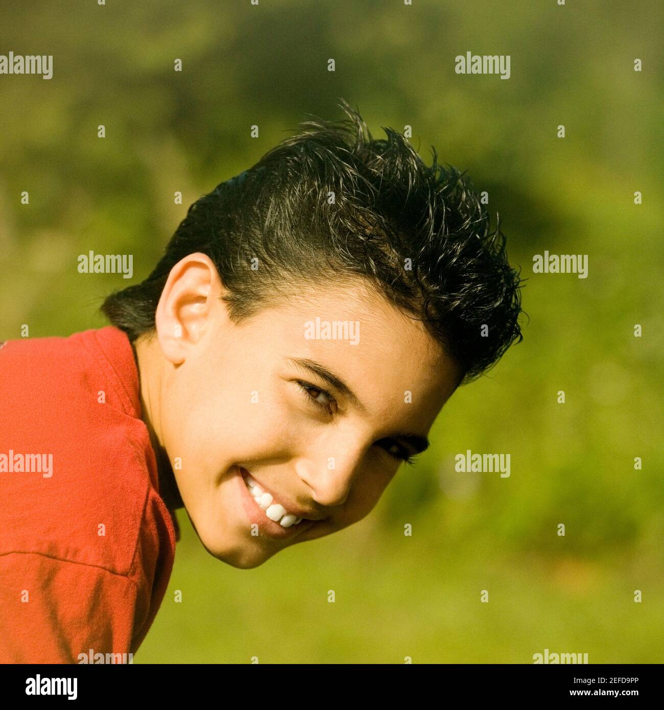 Portrait of a boy smiling Stock Photo - Alamy