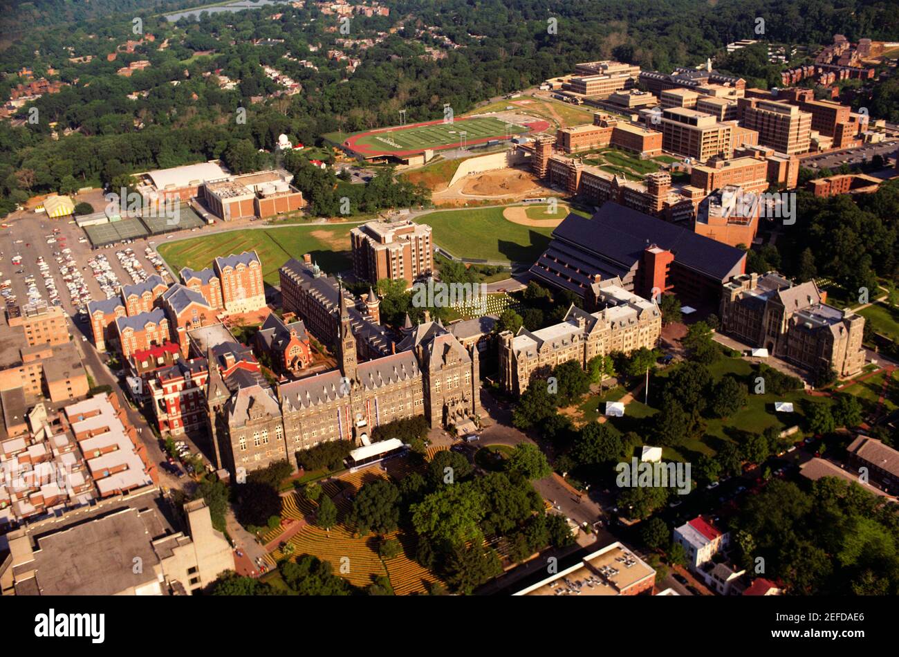 Aerial view of a university, Georgetown University, Washington DC, USA ... Aerial view of a university, Georgetown University, Washington DC, USA ...