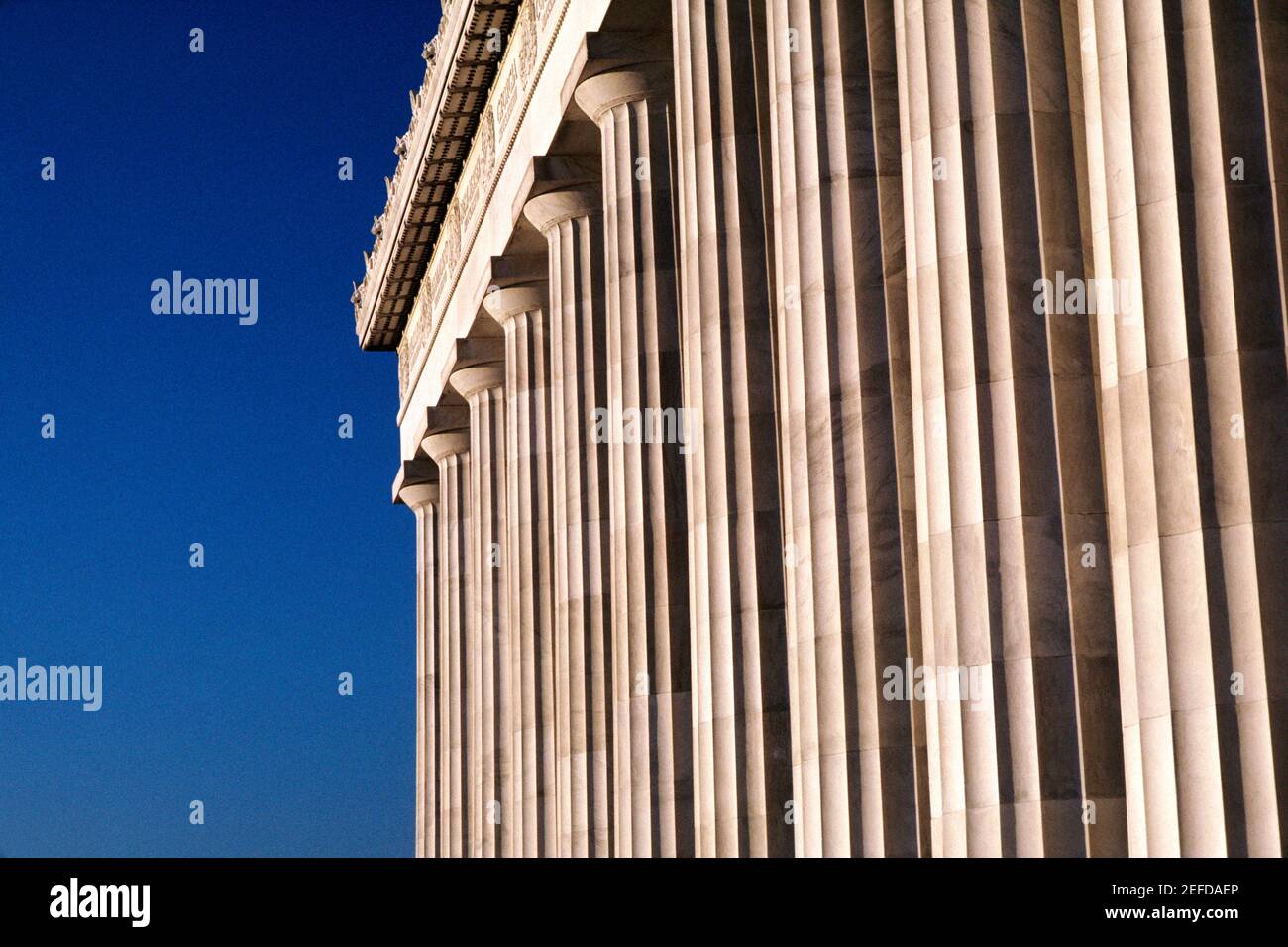 Low angle view of columns of a building, Lincoln Memorial, Washington ...
