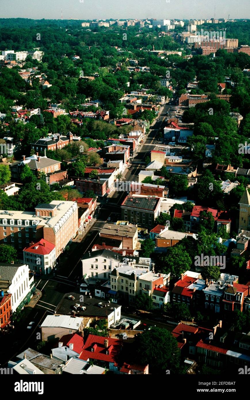 Aerial view of Georgetown looking along Wisconsin Ave., Washington , DC ...