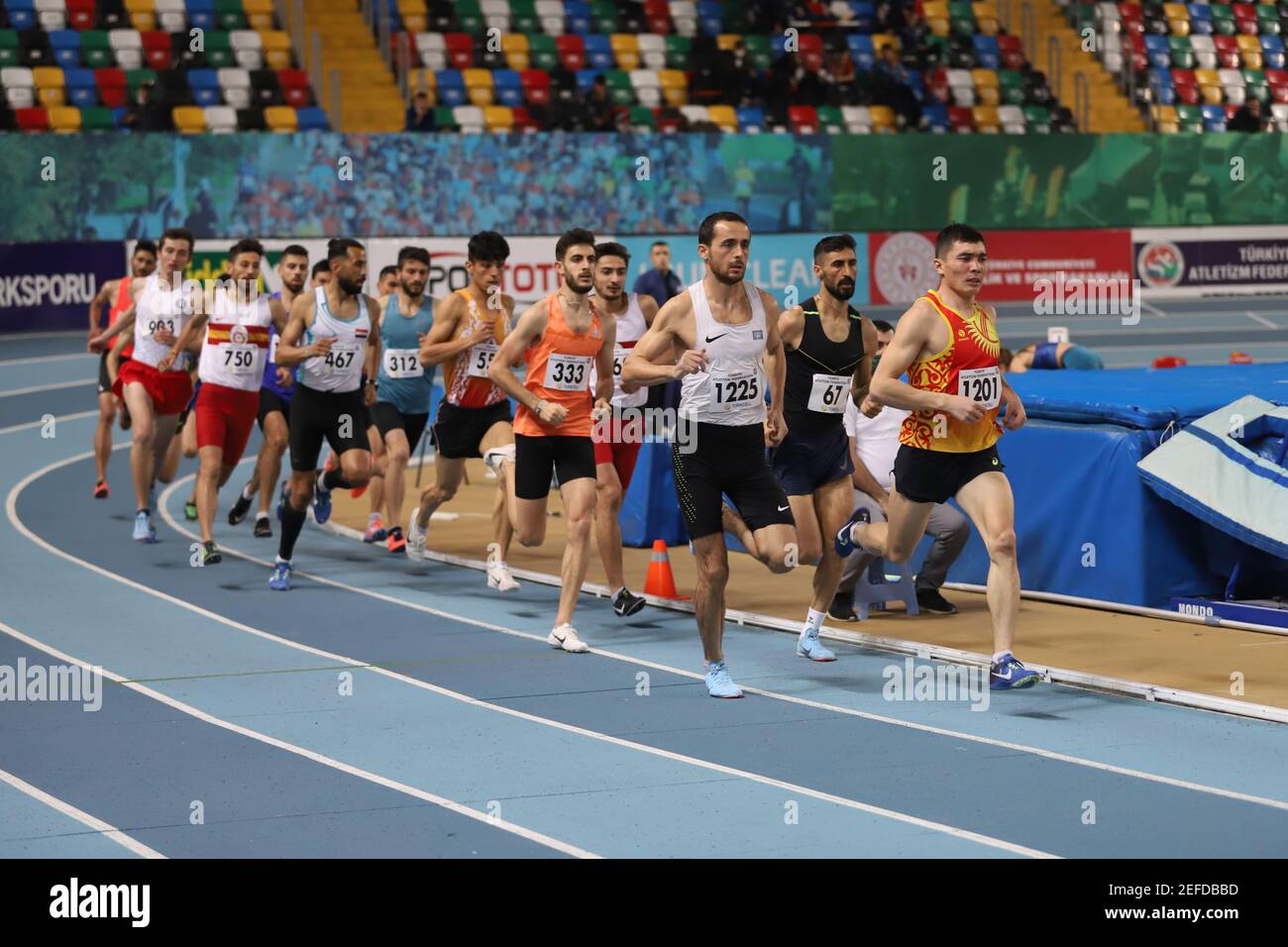 ISTANBUL, TURKEY - FEBRUARY 07, 2021: Athletes running during Turkish ...