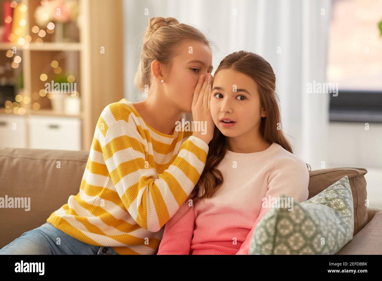 teenage girls gossiping at home Stock Photo - Alamy