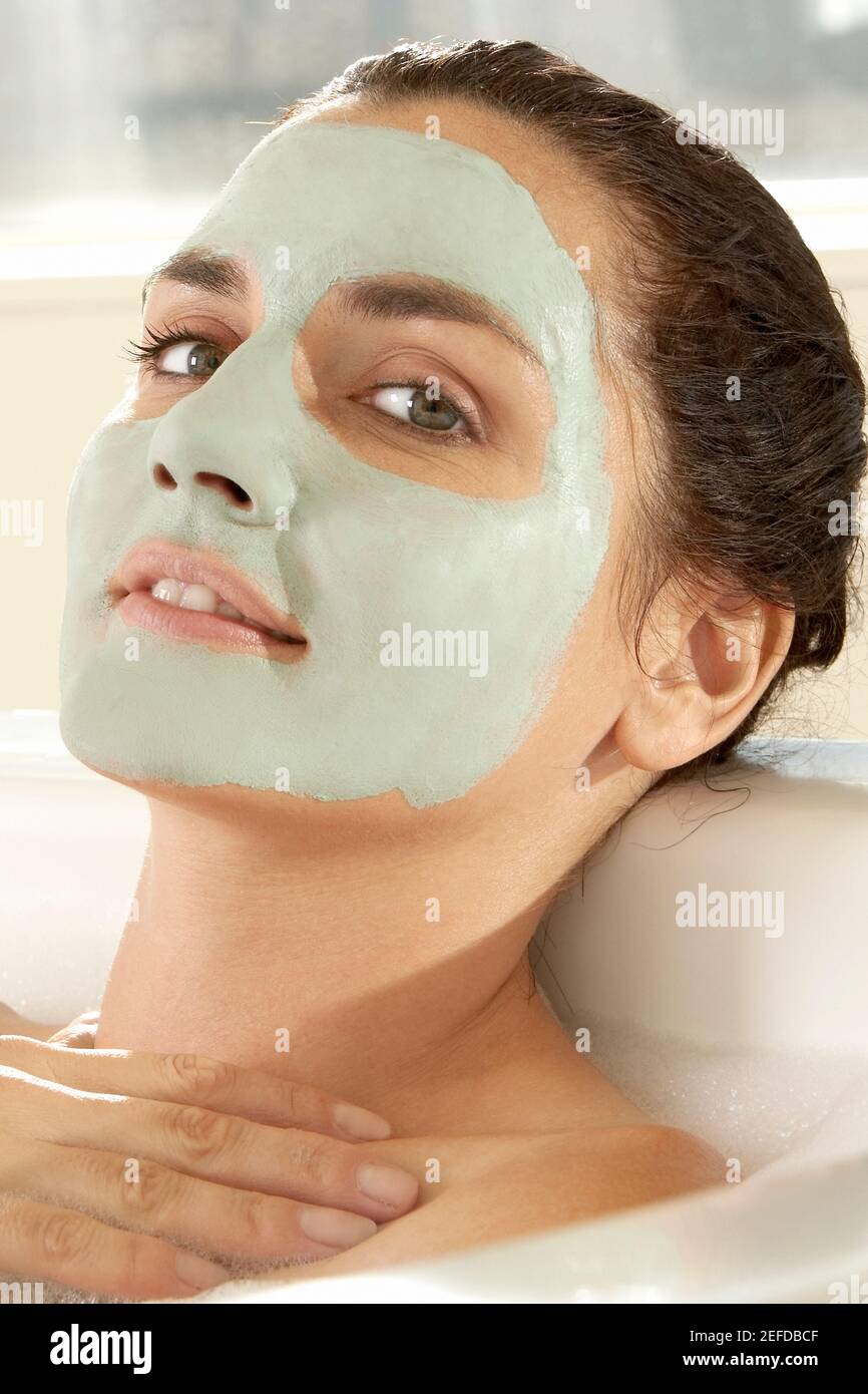 Woman face bubble bath hi-res stock photography and images - Alamy