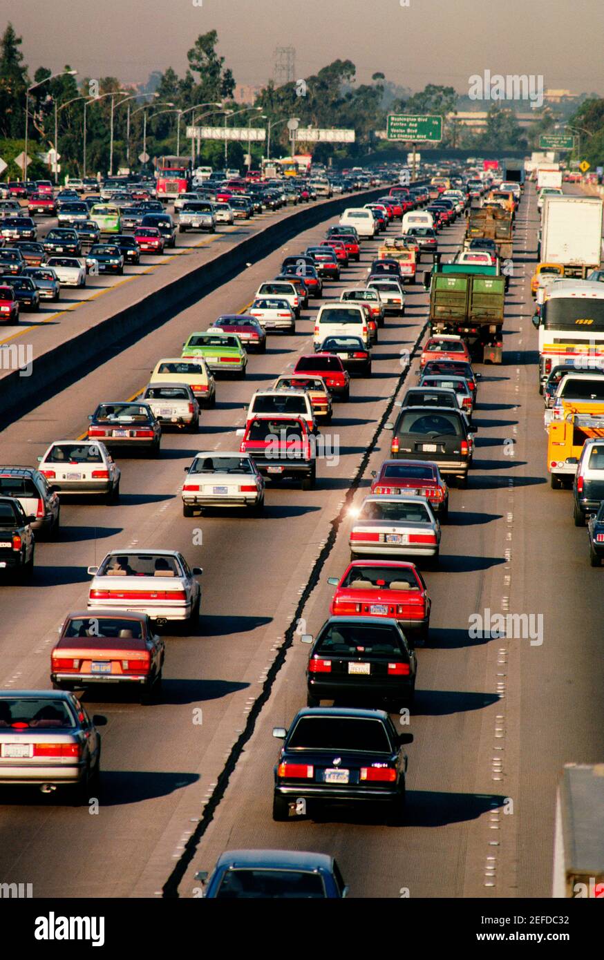 Traffic on Los Angeles Highway Stock Photo - Alamy