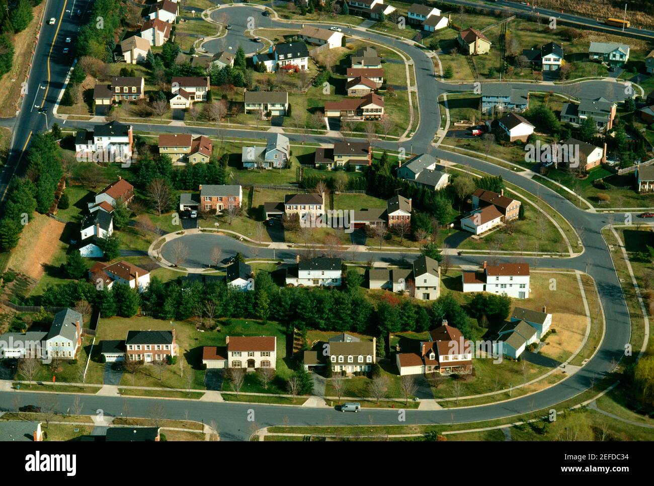 Aerial view of housing subdivision in suburban Washington , DC Stock ...