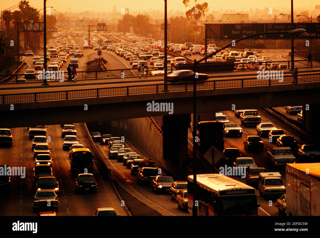 Traffic on freeways in Los Angeles, California Stock Photo - Alamy
