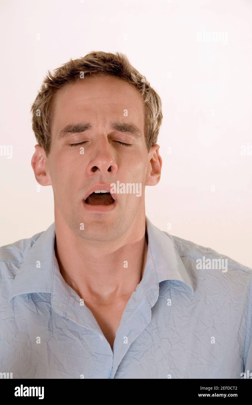 Adult human yawning hi-res stock photography and images - Alamy