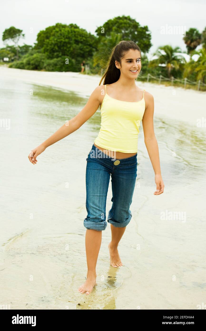 Girl In Rolled Up Jeans High Resolution Stock Photography and Images ...