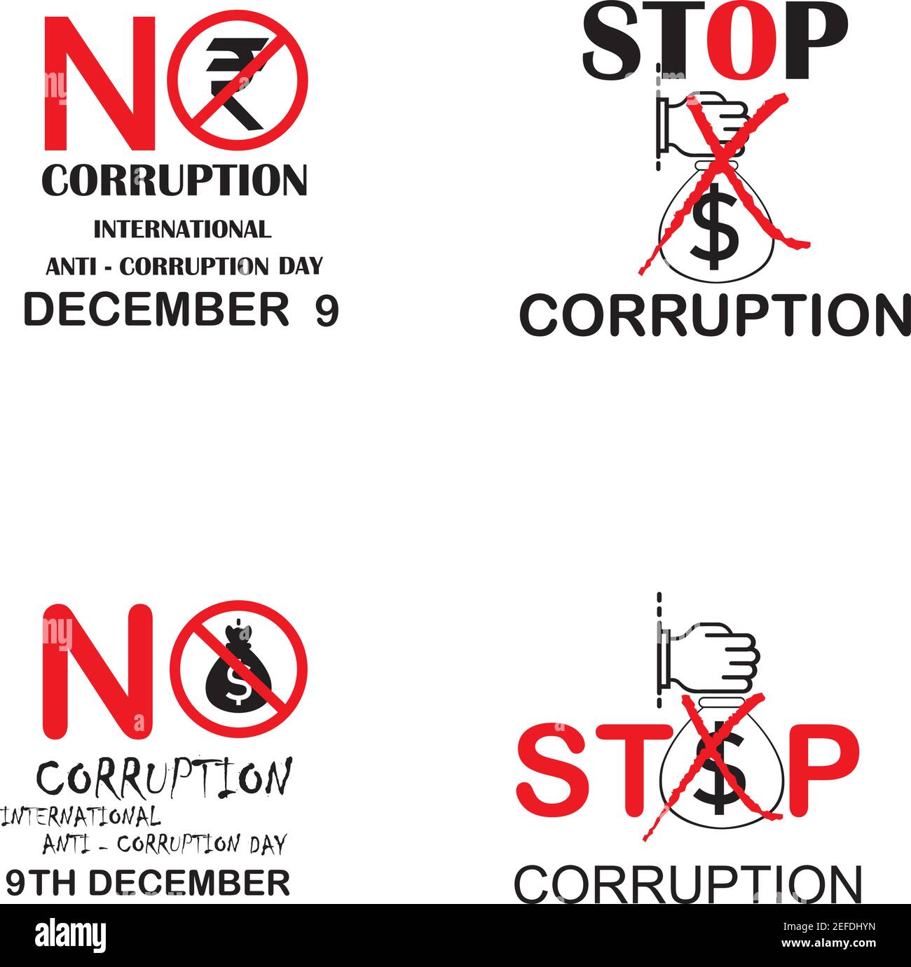 Stop Corruption and International Anti-Corruption Day Stock Vector ...