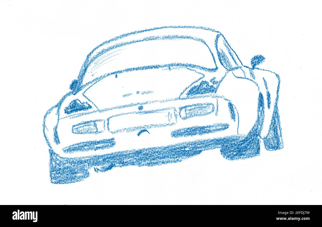 vintage car, classic oldtimer, manual pencil drawing Stock Photo - Alamy